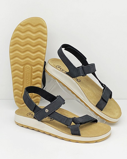 Fly Flot 77G92QC czarne, wygodne sandały damskie, zakres tęgości F-G ...